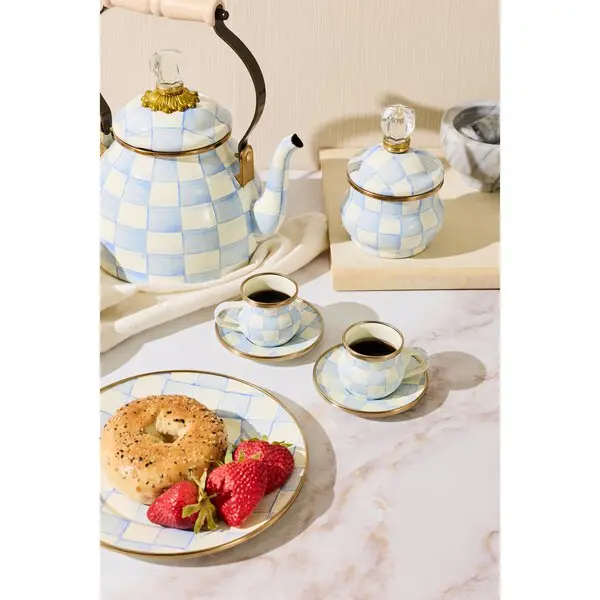 MACKENZIE-CHILDS Check Espresso Cup & Saucer, Set Of 2