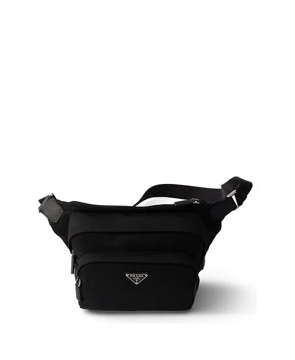 Prada Re-nylon And Leather Shoulder Bag - Black