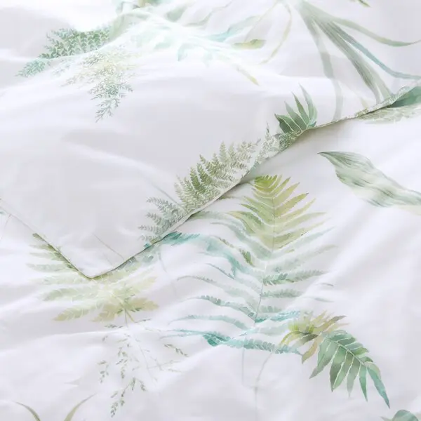 SCHLOSSBERG Jaro Blanc Leaf Print Duvet Cover, Queen