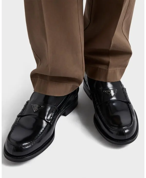 Prada Brushed Leather Loafers