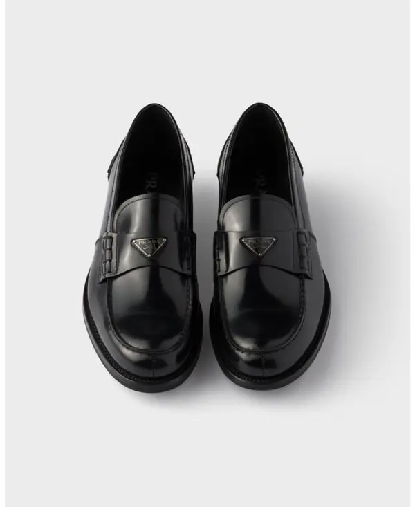 Prada Brushed Leather Loafers
