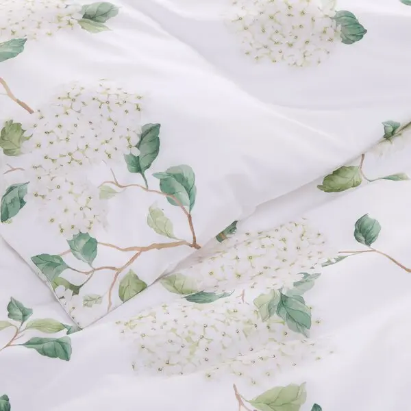 SCHLOSSBERG Hortensia Blanc Floral Duvet Cover, King - White