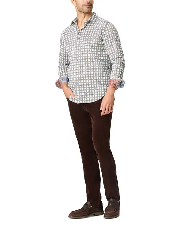 Robert Graham Sanger Slim Fit Cotton Blend Check Woven Shirt