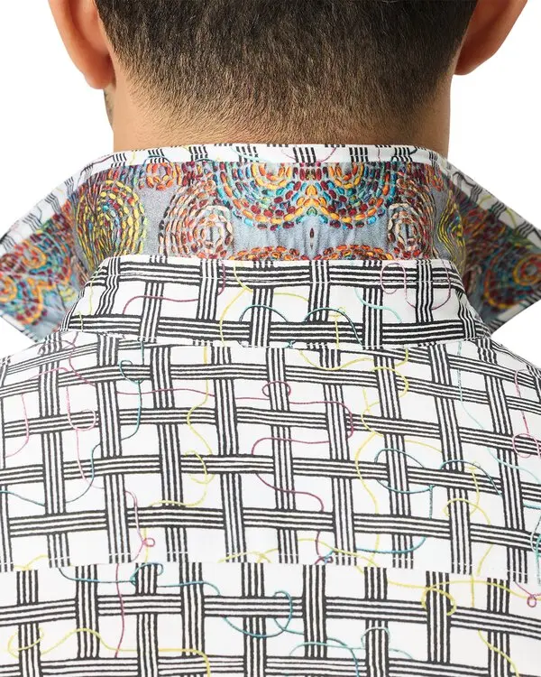Robert Graham Sanger Slim Fit Cotton Blend Check Woven Shirt