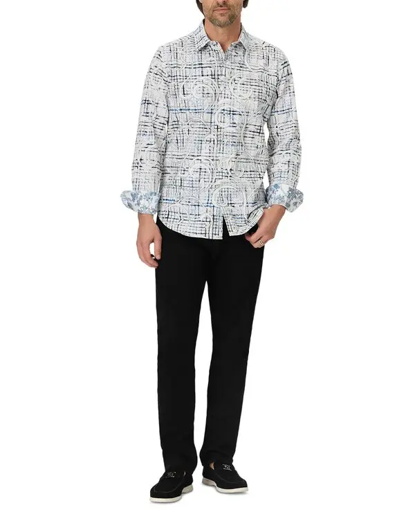 Robert Graham Webster Slim Floral Check Woven Cotton Shirt