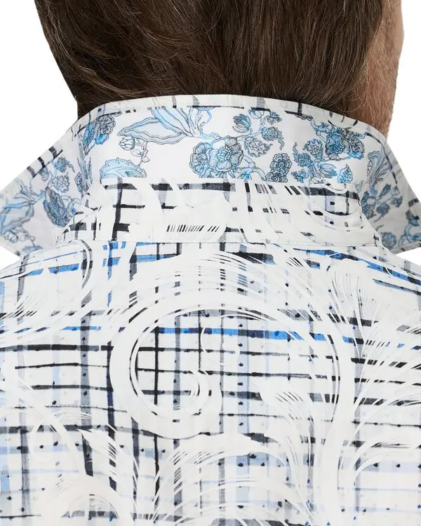 Robert Graham Webster Slim Floral Check Woven Cotton Shirt