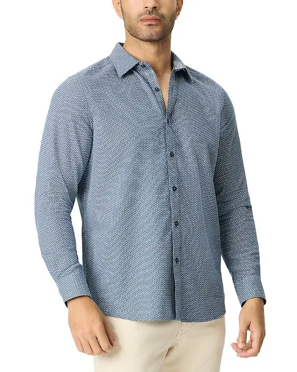 Robert Graham Flagler Slim Fit Patterned Cotton Woven Shirt