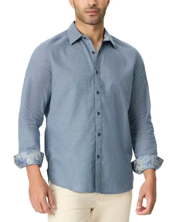Robert Graham Flagler Slim Fit Patterned Cotton Woven Shirt