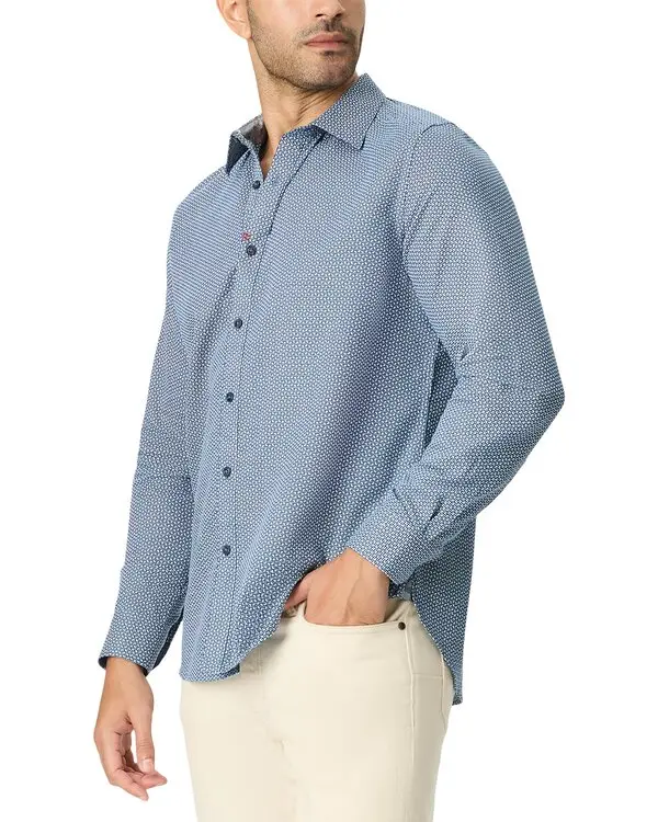 Robert Graham Flagler Slim Fit Patterned Cotton Woven Shirt