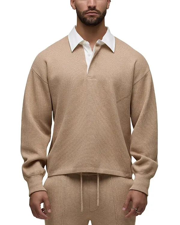 Hudson Jeans Contrast Collar Cotton Blend Polo Shirt