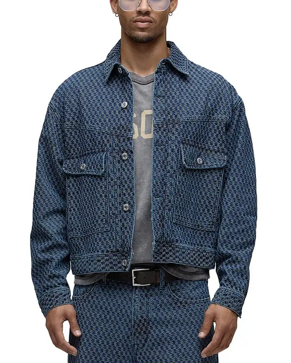 Hudson Jeans Front Yoke Weave Pattern Denim Jacket