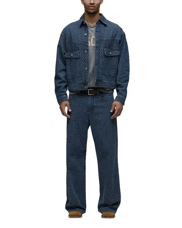 Hudson Jeans Front Yoke Weave Pattern Denim Jacket