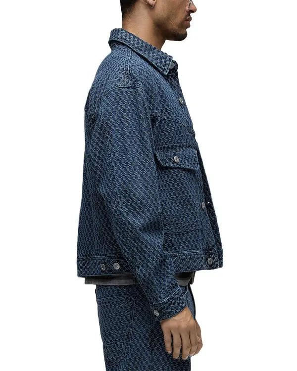 Hudson Jeans Front Yoke Weave Pattern Denim Jacket