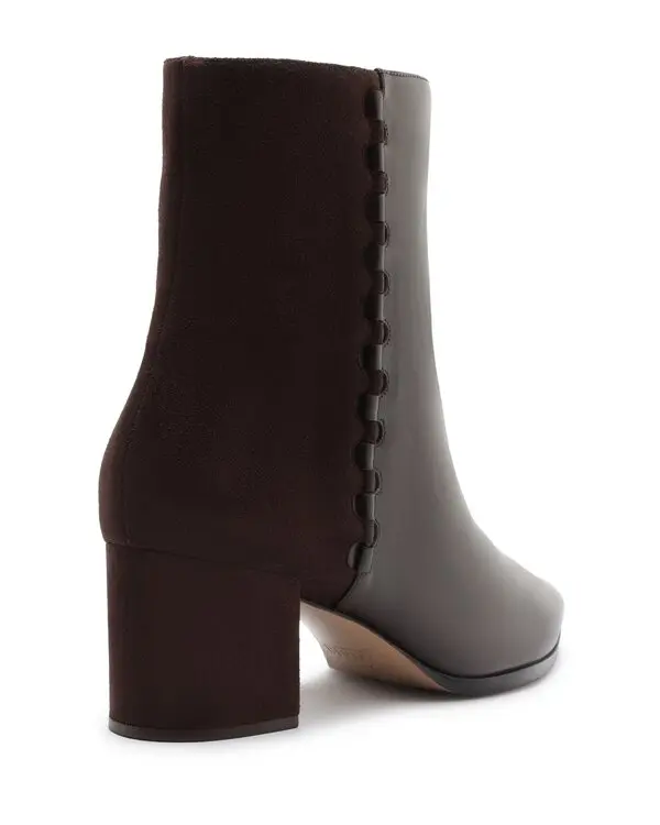 ALEXANDRE BIRMAN Jesse Suede & Leather Ankle Boots - Dark Brown
