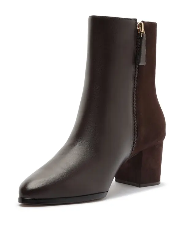 ALEXANDRE BIRMAN Jesse Suede & Leather Ankle Boots - Dark Brown