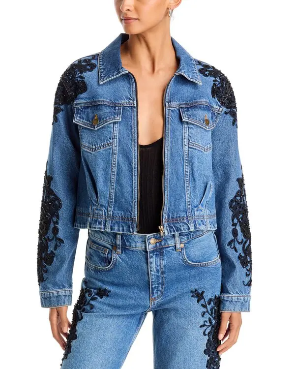 Ramy Brook Beaded Denim Jacket