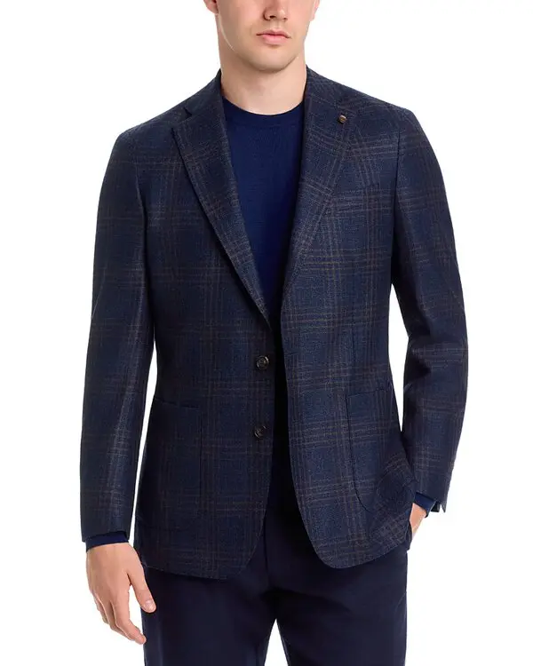 Peter Millar Collins Plaid Wool Blend Tailored Fit Jacket