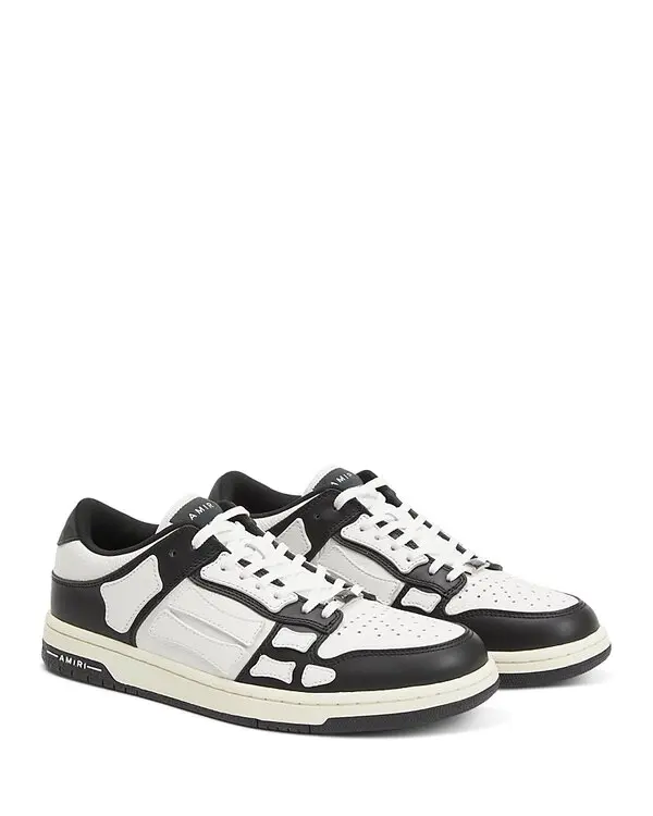 Amiri Skel Top Low Leather Sneakers - Balck/white
