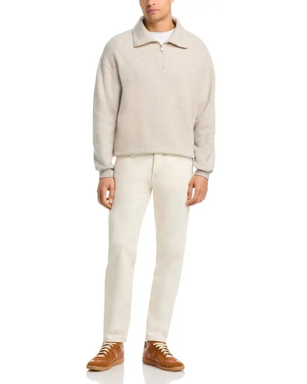 FRAME Relaxed Quarter Zip Cotton Blend Sweatshirt