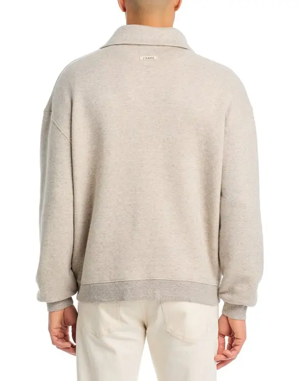 FRAME Relaxed Quarter Zip Cotton Blend Sweatshirt