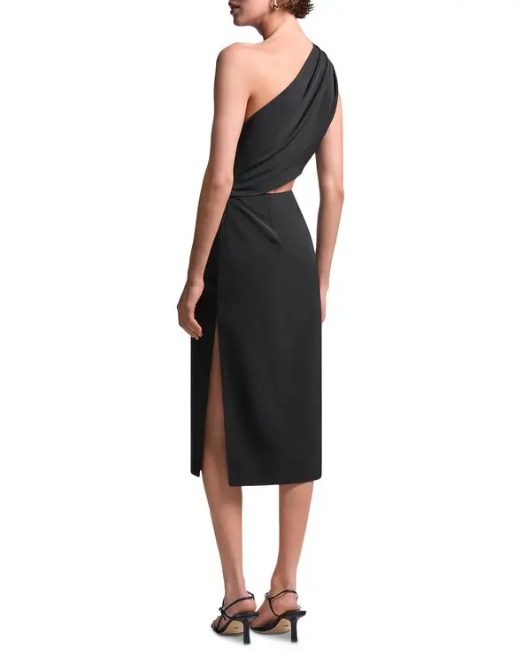 Bcbgmaxazria Isabel One Shoulder Cutout Midi Dress