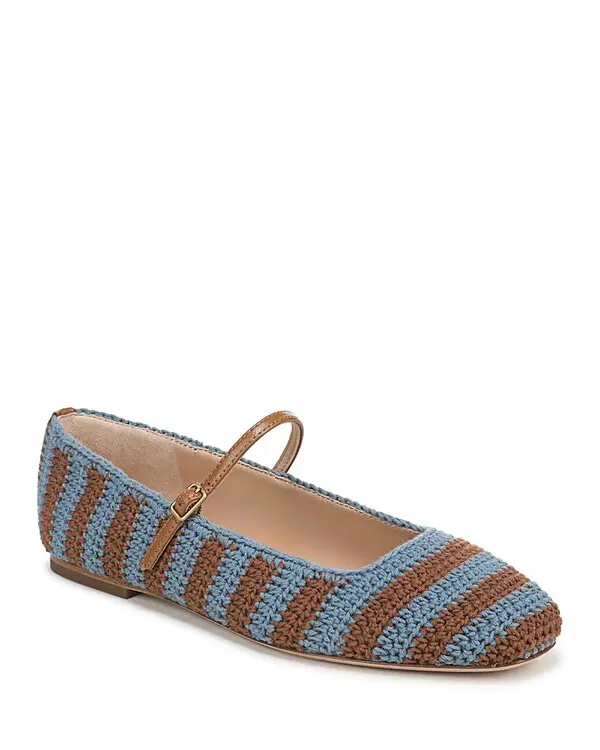 Veronica Beard Ellie Crochet Flats - Blue/hazel