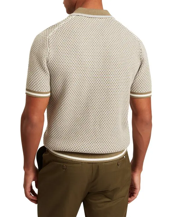 Ted Baker London Breame Short Sleeve Waffle Stitch Polo - Olive