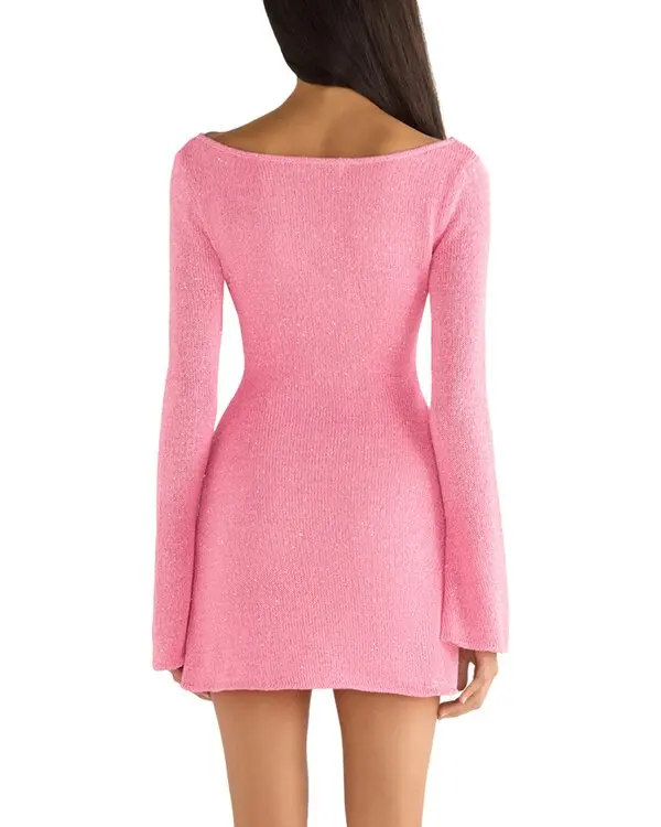 ASTA RESORT Maya Long Sleeve Sequin Mini Dress