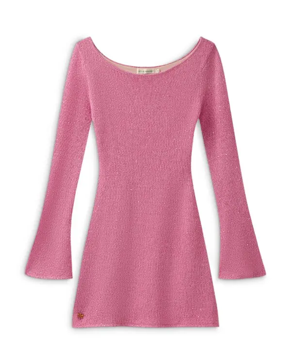 ASTA RESORT Maya Long Sleeve Sequin Mini Dress