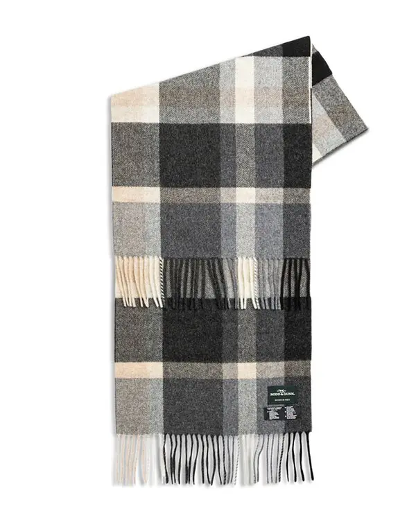Rodd & Gunn Jed Valley Check Wool Scarf - Grigio