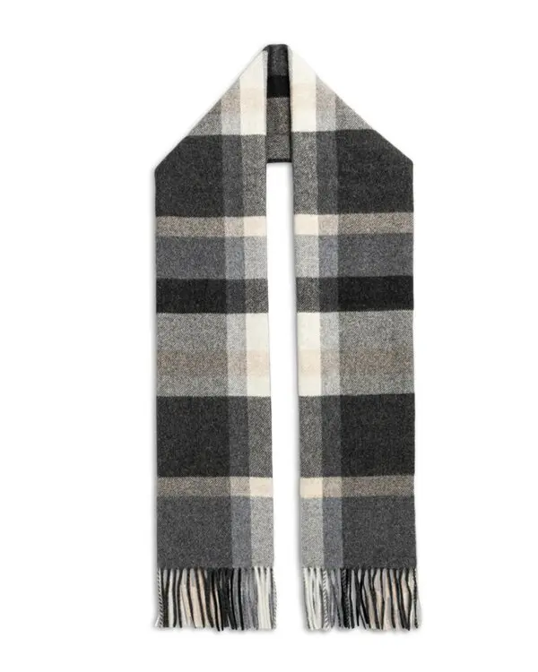 Rodd & Gunn Jed Valley Check Wool Scarf - Grigio