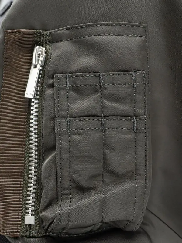 Sacai Wool Shirt With Nylon Sleeves