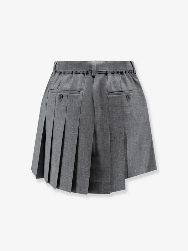 Sacai Pleated Wool Shorts