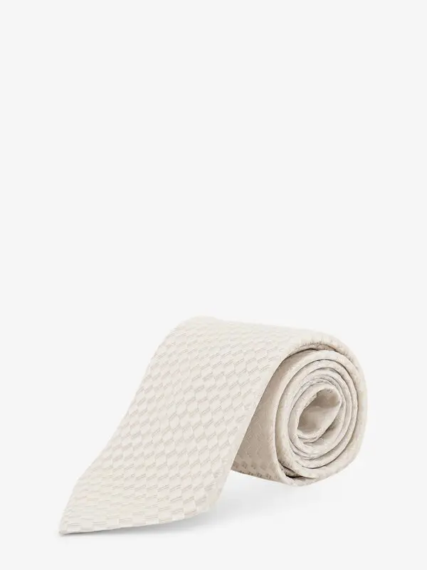 TOM FORD Silk Tie With Geometric Pattern - White