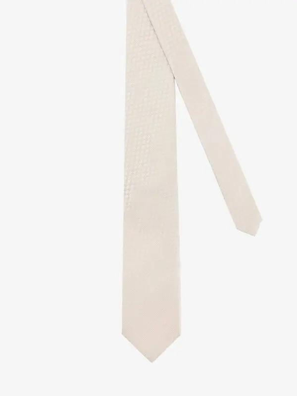TOM FORD Silk Tie With Geometric Pattern - White