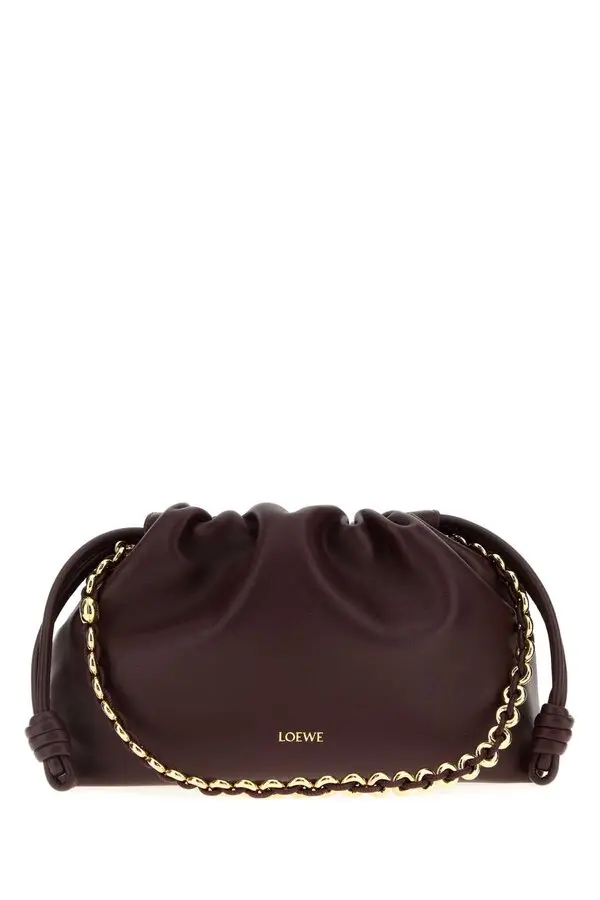 Loewe Grape Nappa Leather Medium Flamenco Clutch - Purple