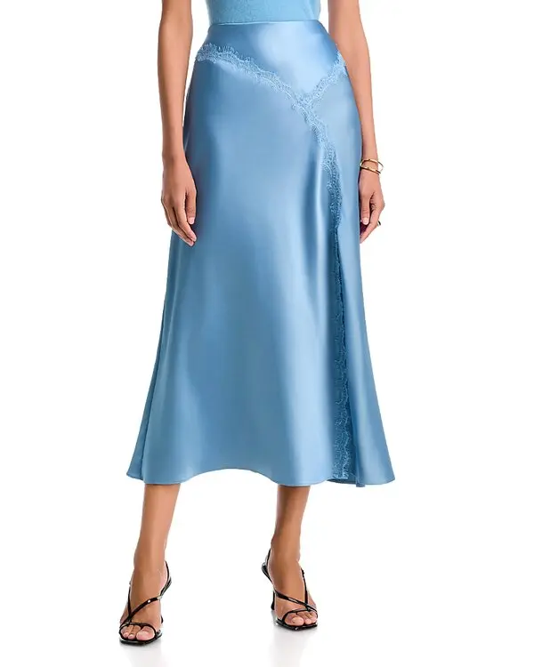 Tanya Taylor Bethany Lace Trim A Line Skirt