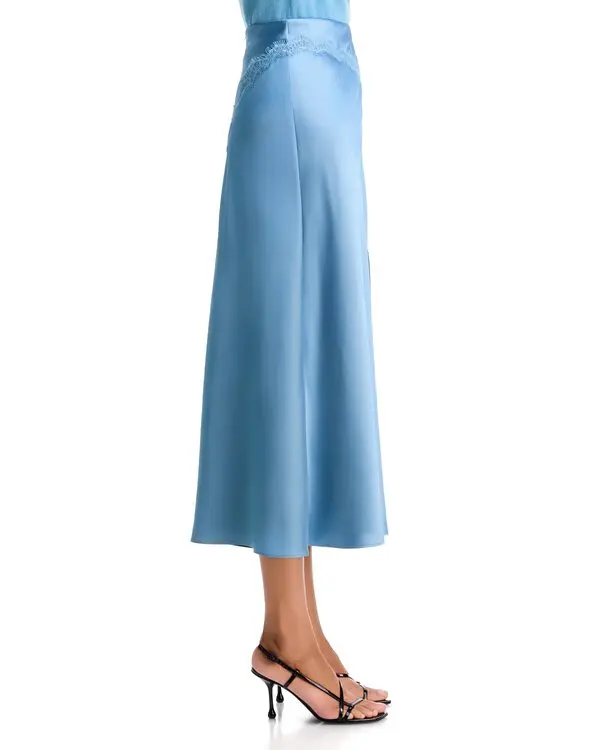 Tanya Taylor Bethany Lace Trim A Line Skirt