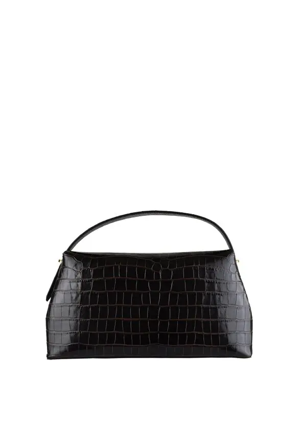 TOTEME T-lock Croco-embossed Top Handle Bag