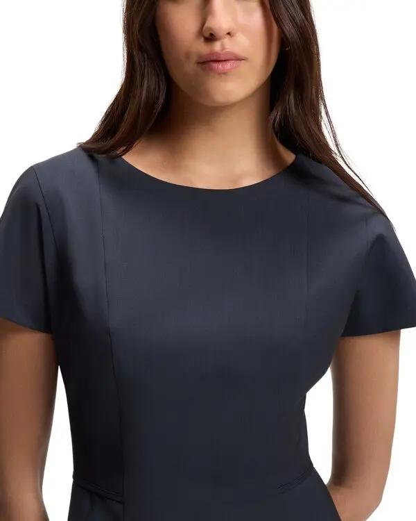 BOSS Dinerah Wool Seamed Dress