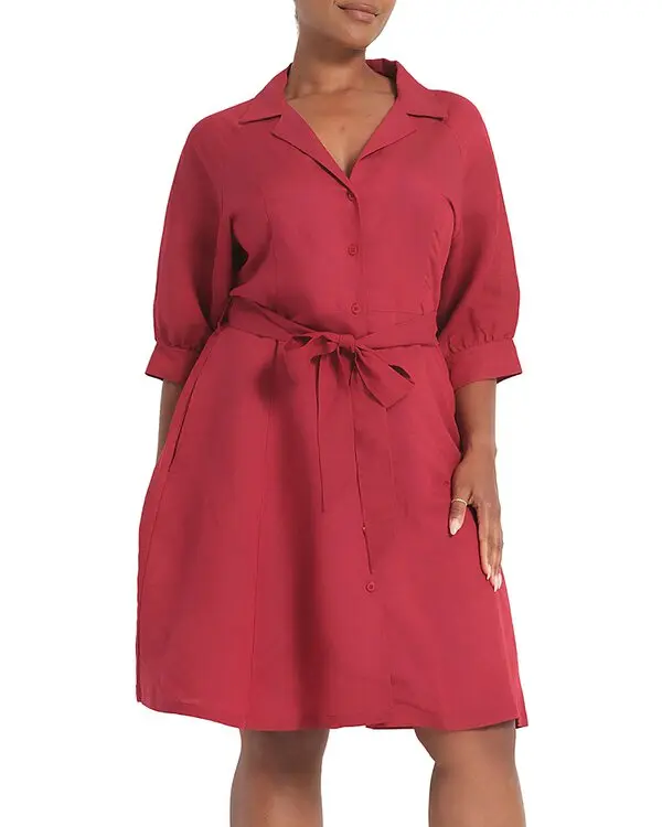 ESTELLE The Maribel Tie Waist Shirt Dress
