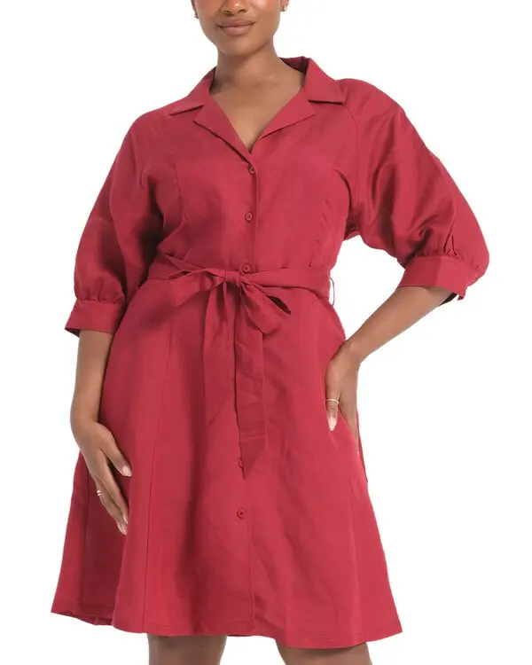 ESTELLE The Maribel Tie Waist Shirt Dress