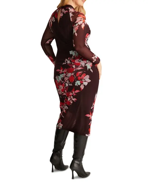 ESTELLE Solene Printed Mock Neck Midi Dress