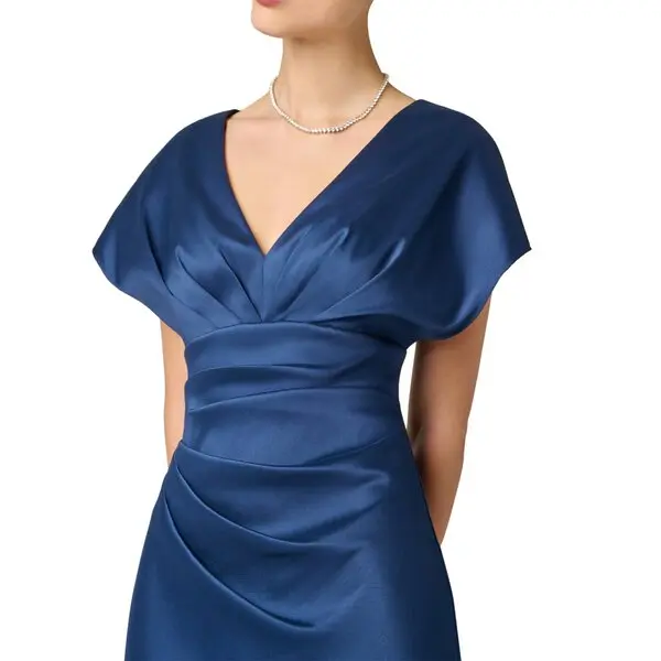 Aidan Mattox Stretch Mikado Gathered Waist Gown