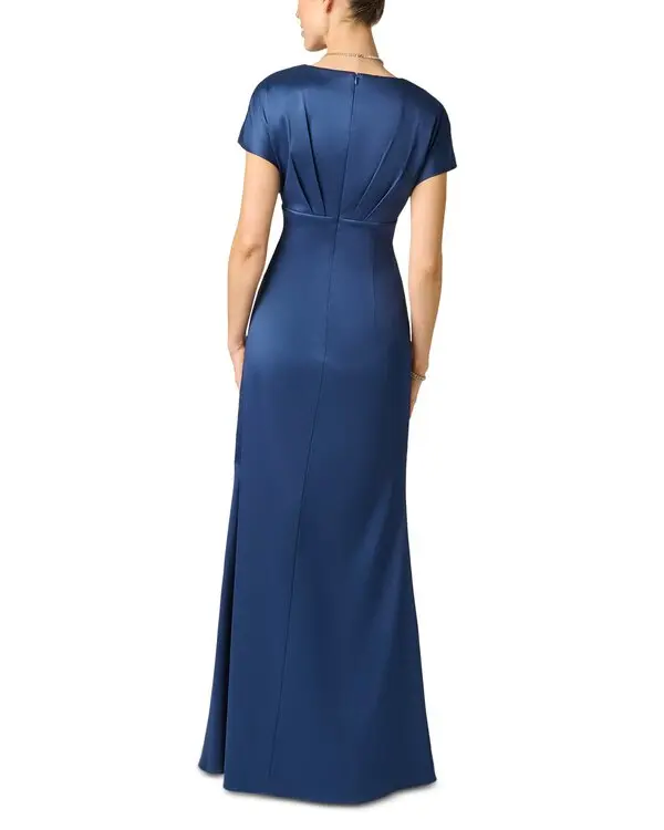 Aidan Mattox Stretch Mikado Gathered Waist Gown