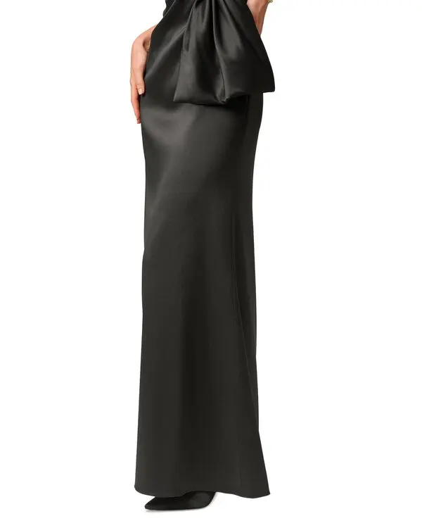 Aidan Mattox Stretch Mikado Pleated Bodice Gown