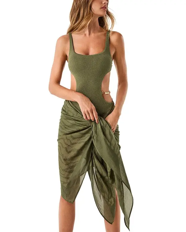 VIX PAULA HERMANNY Printed Sarong Cotton Swim Cover-up