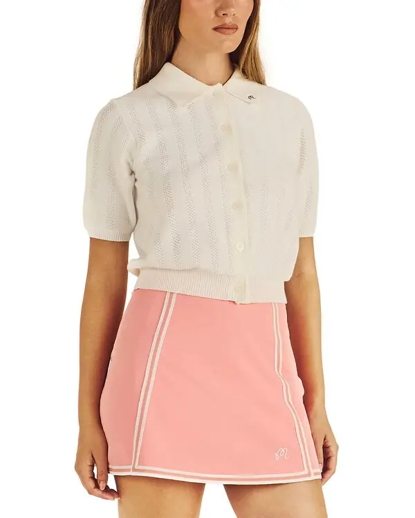 MALBON Ren Cotton Cashmere Polo Top