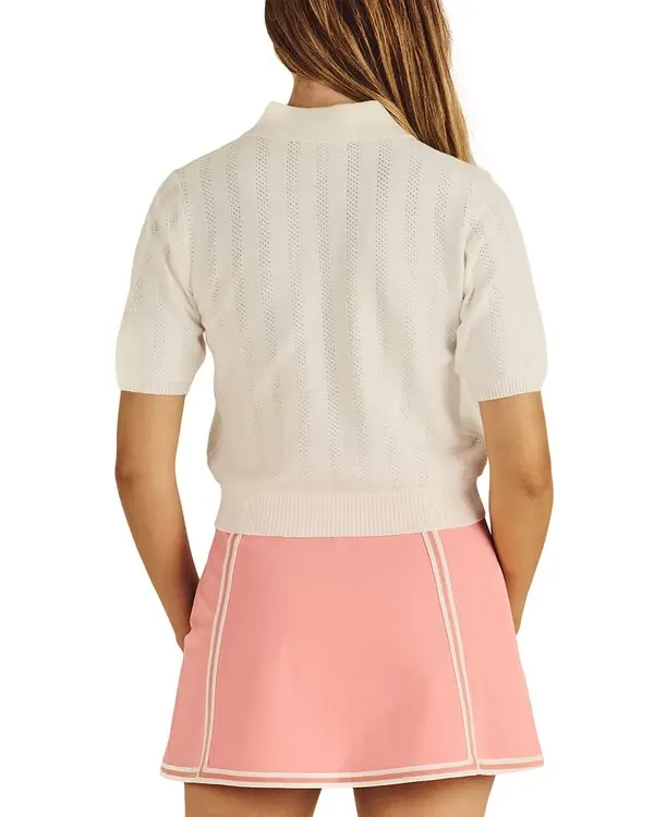 MALBON Ren Cotton Cashmere Polo Top