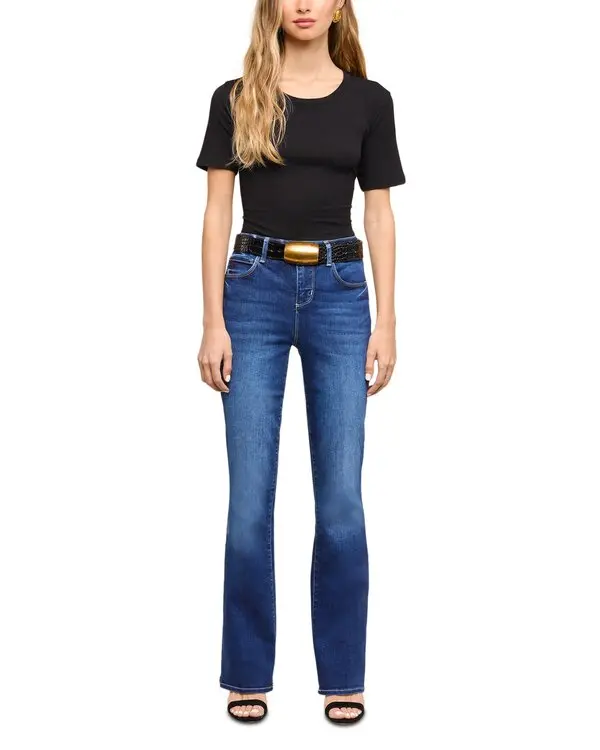 L'Agence Petite Selma Mid Rise Sleek Baby Bootcut Jeans - Columbia